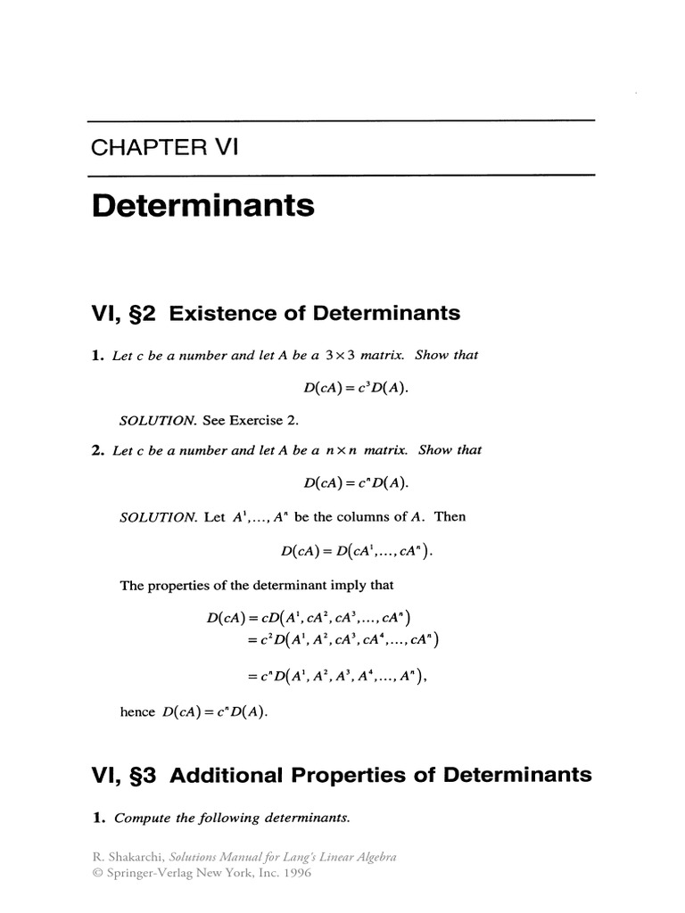 Linear 6 Pdf Determinant Matrix Mathematics
