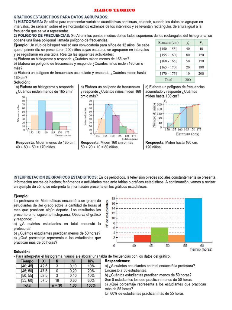 012 MARCO TEORICO | PDF | Histograma | Estadísticas
