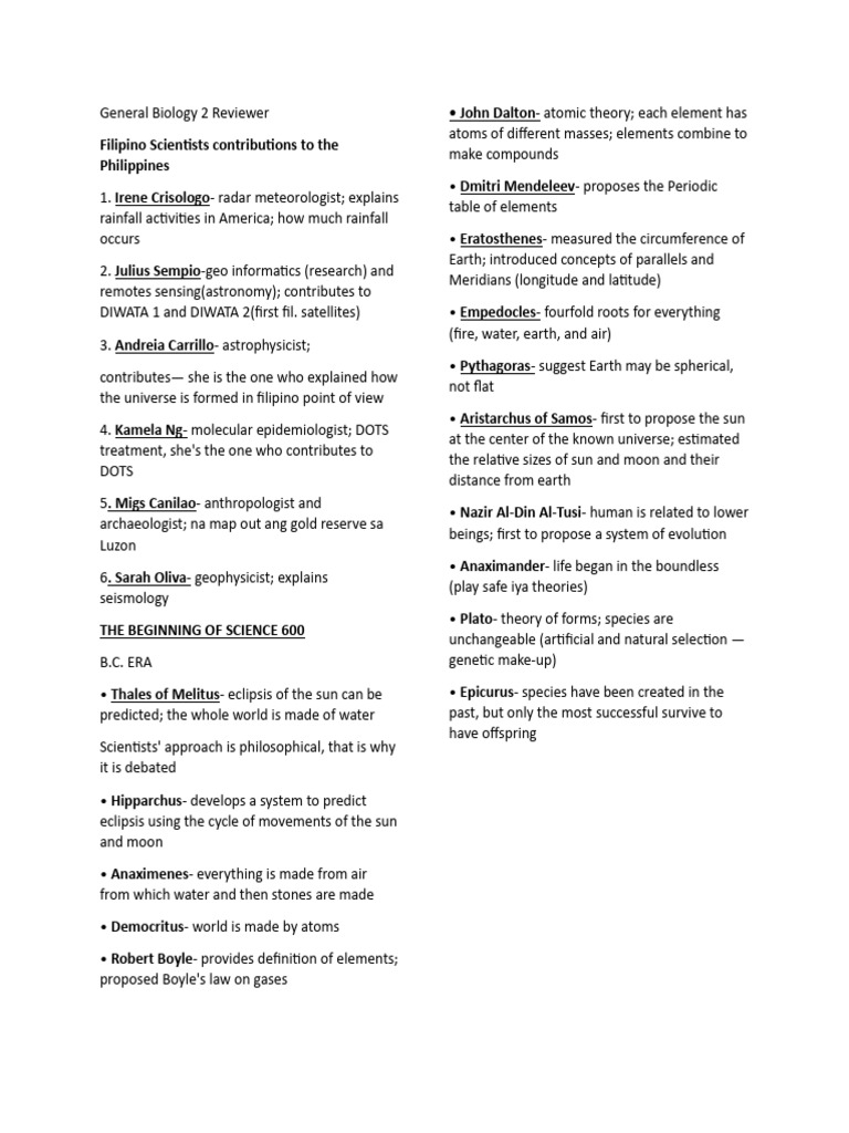 General Biology 2 Reviewer | PDF | Evolution | Bacteria