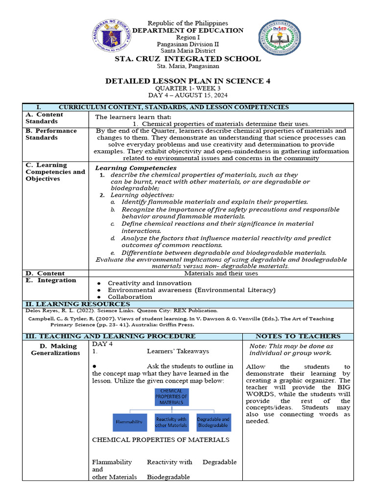 Science 4 - Q1 - Wk3 - Day4 | PDF | Biodegradation | Learning