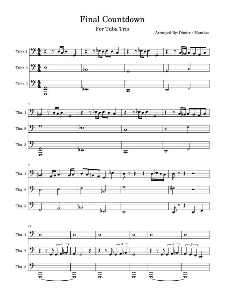 Final Countdown: For Tuba Trio | PDF