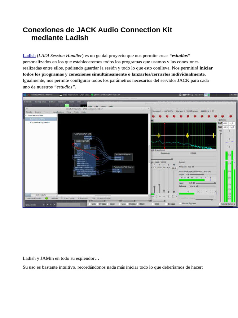 Conexiones de JACK Audio Connection Kit Mediante Ladish | PDF | Ventana ...