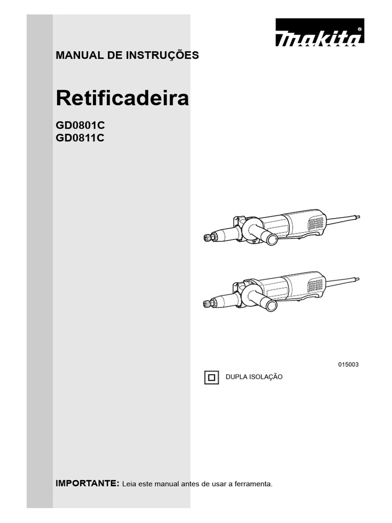 Manual Retífica Manual Makita - Retificadeira GD0801C091348 | PDF ...