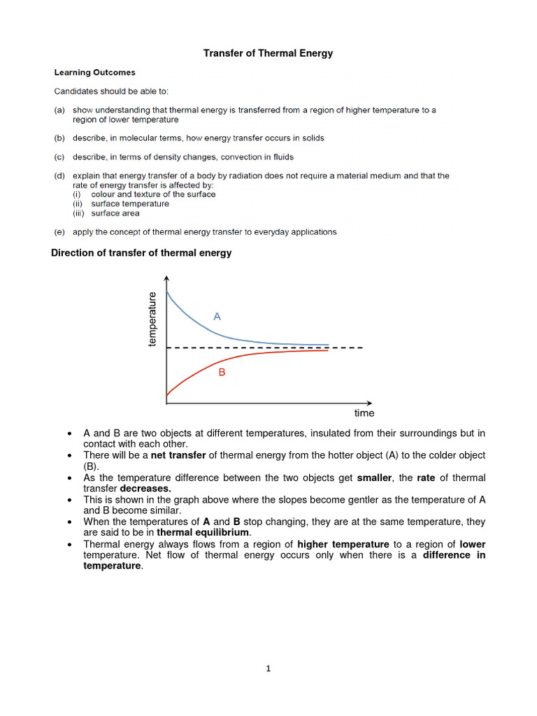 C10 Transfer of Thermal Energy | PDF | Evaporation | Heat