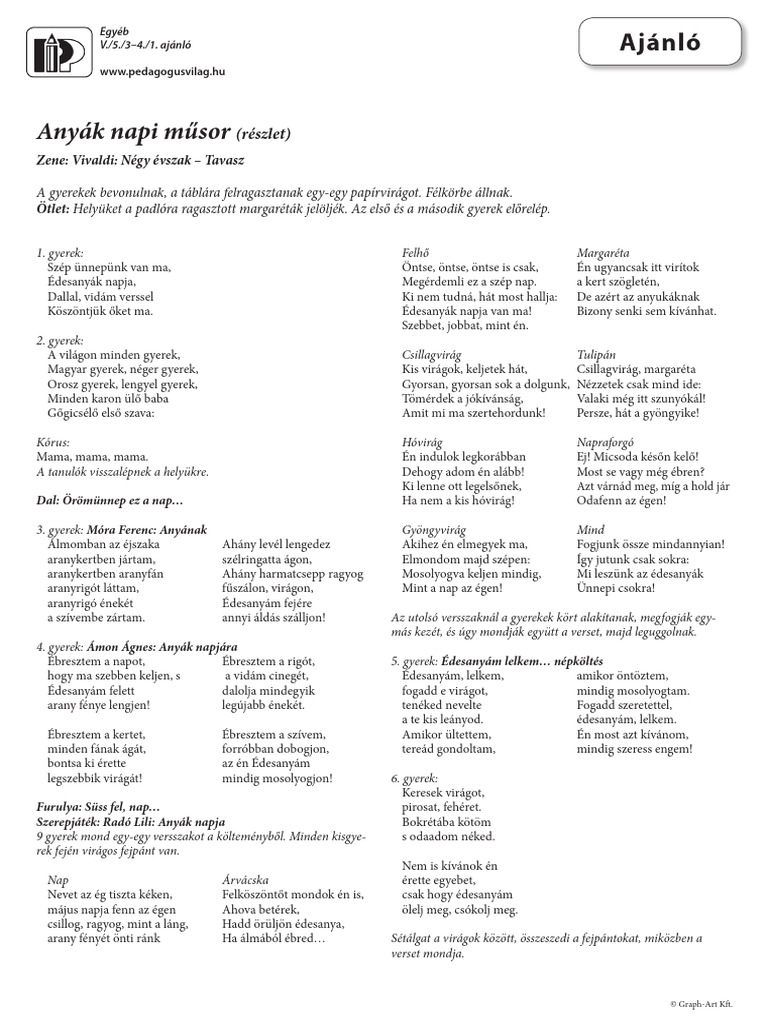 Anyák Napi Műsor | PDF