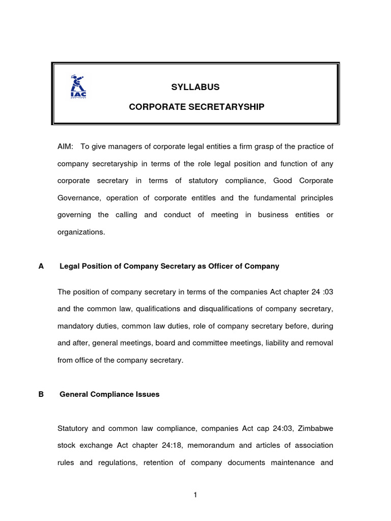 Corporate Secretaryship | PDF | Corporate Governance | Companies