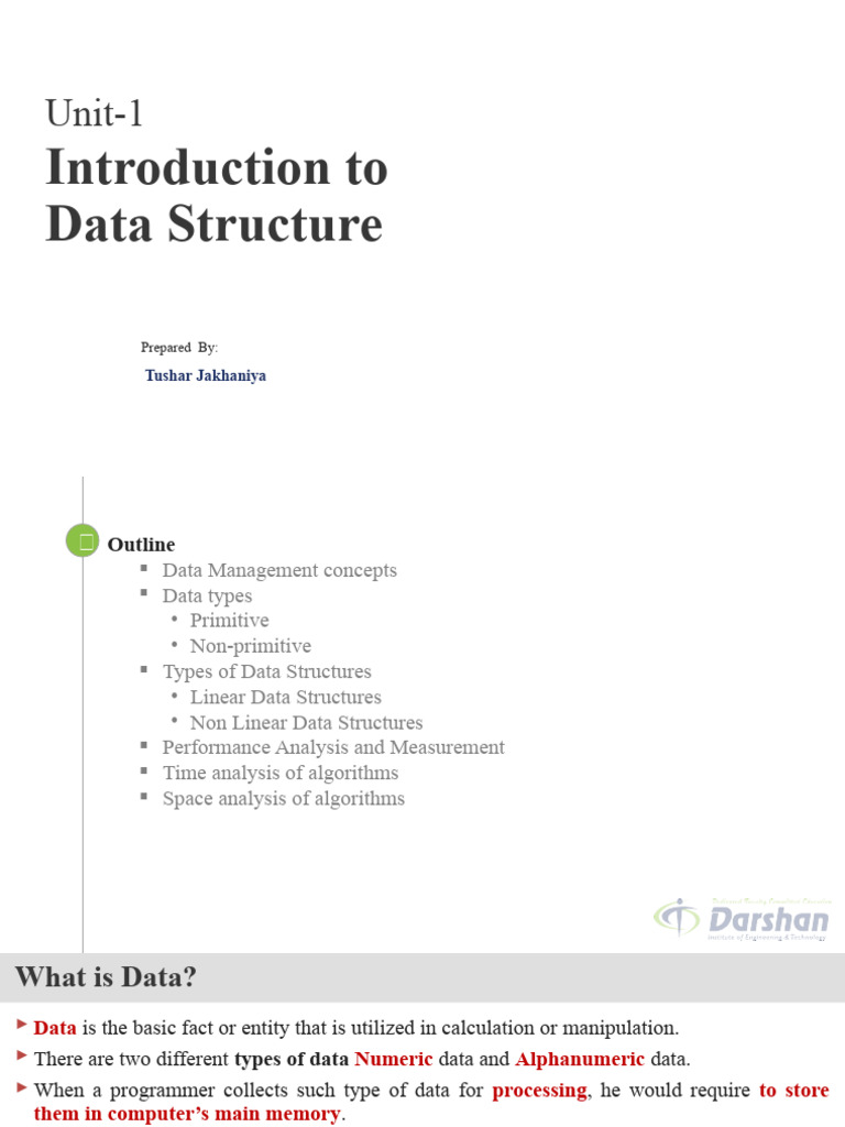 Unit-1 - Introduction To DS | PDF | Time Complexity | Algorithms