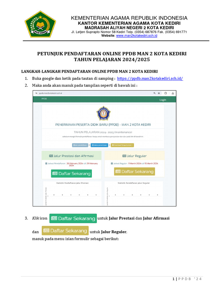 Panduan Pendaftaran PPDB Online 2024 | PDF