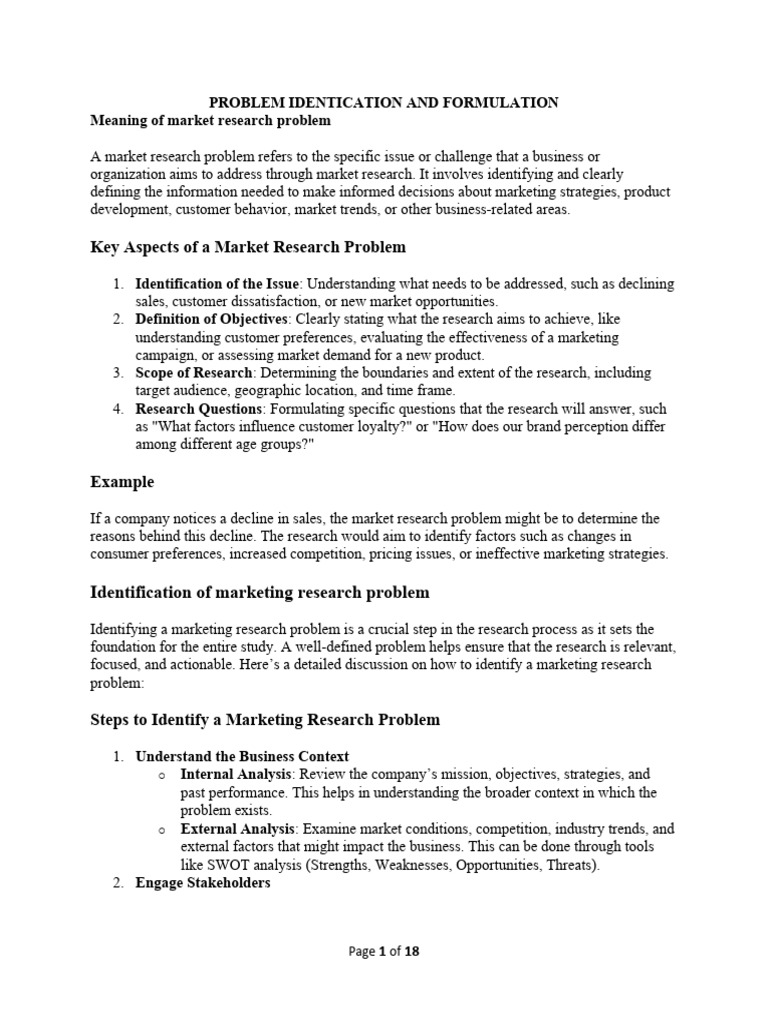 Problem Identication and Formulation | PDF | Sampling (Statistics) | Marketing