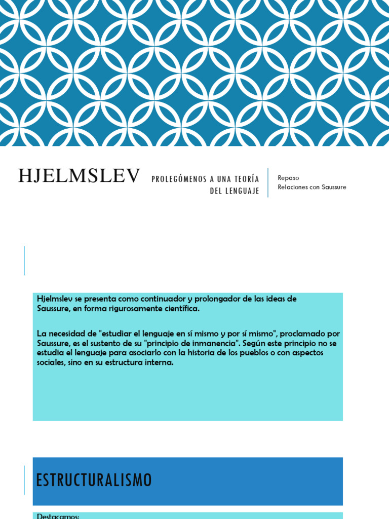 Hjelmslev Prolegómenos A Una Teoría Del Lenguaje | PDF | Lingüística