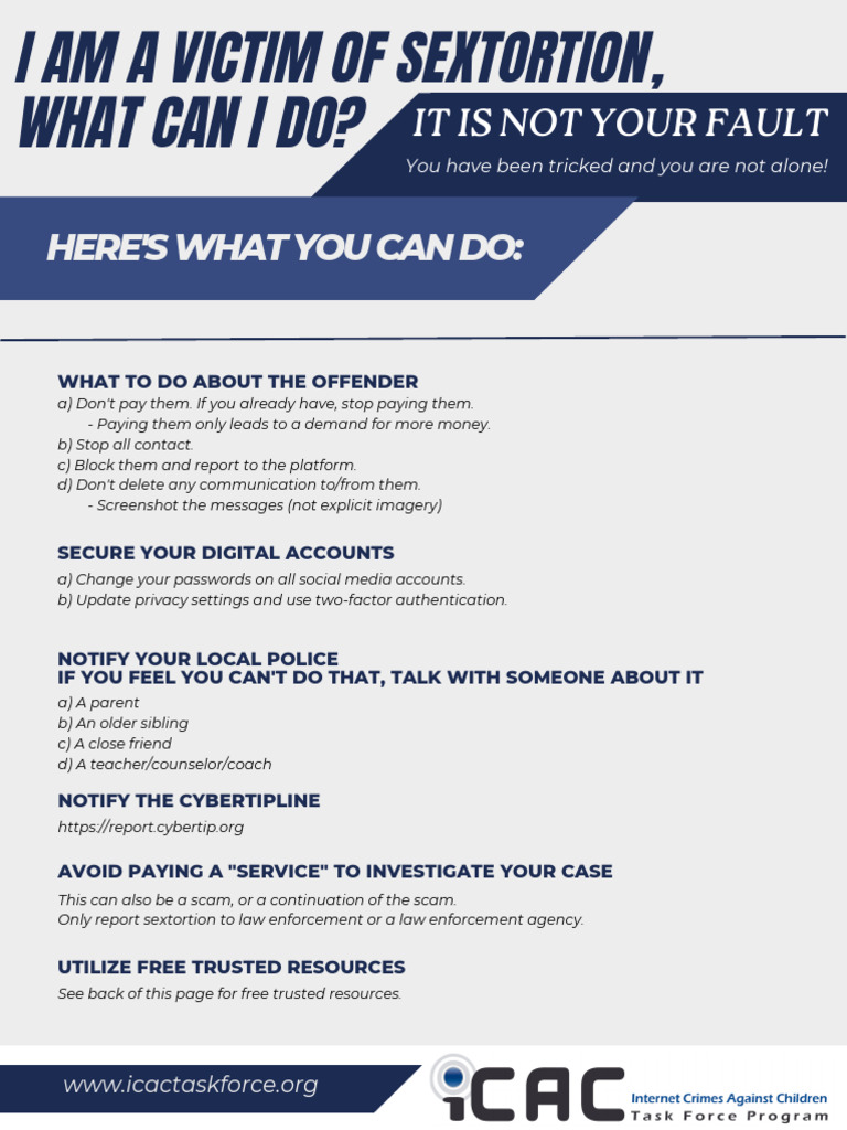 Sextortion Victim Resource Sheet | PDF | Cyberspace | Cyberwarfare