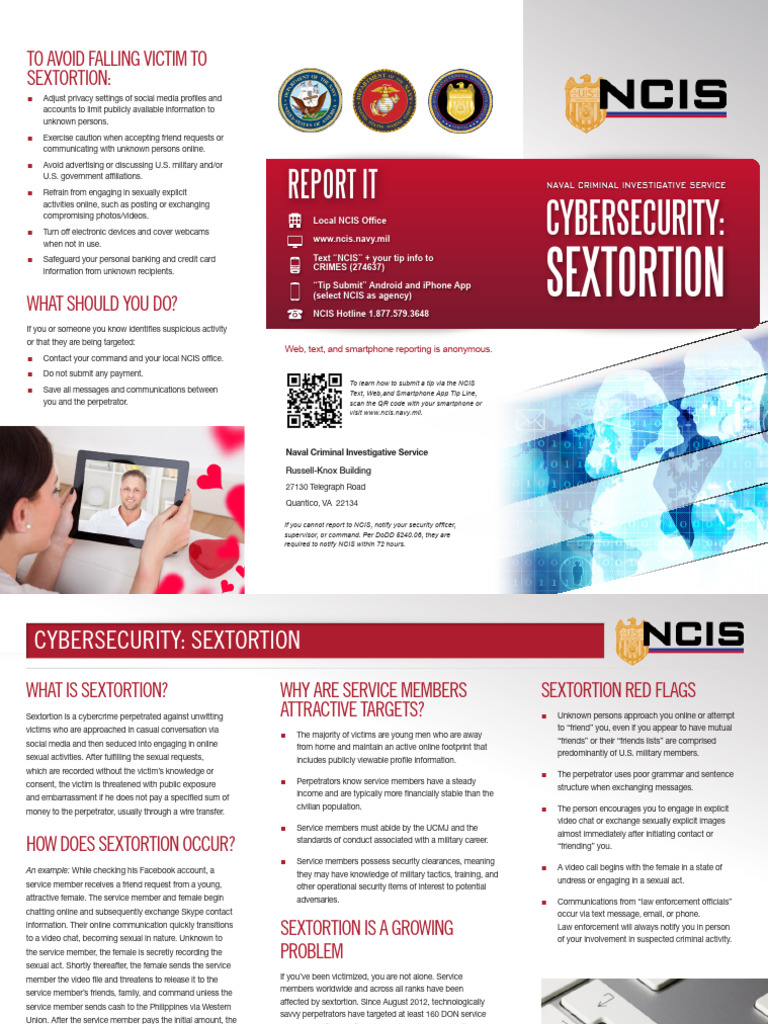 NCIS Sextortion Brochure | PDF | Smartphone | Naval Criminal ...