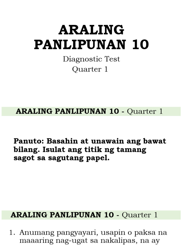 AP10 Diagnostic Test Q1 PPT | PDF