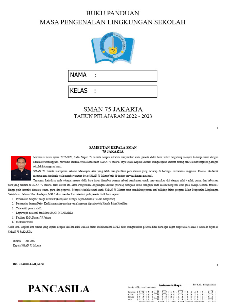 Buku Panduan MPLS Siswa Ta 2022 2023 | PDF