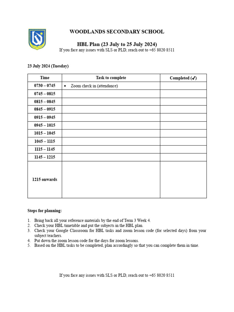 - WDL HBL Plan 2024 (Sem 2) | PDF