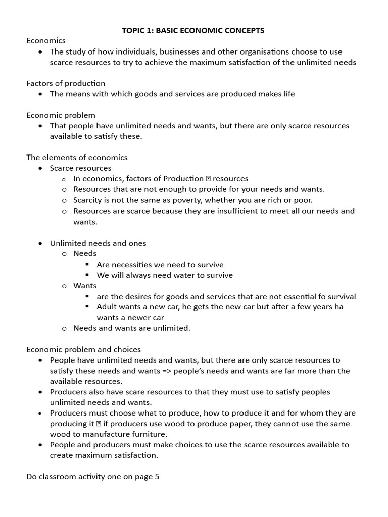 TOPIC 1 - Basic Economic Concepts | PDF | Gross Domestic Product ... TOPIC 1 - Basic Economic Concepts | PDF | Gross Domestic Product ...