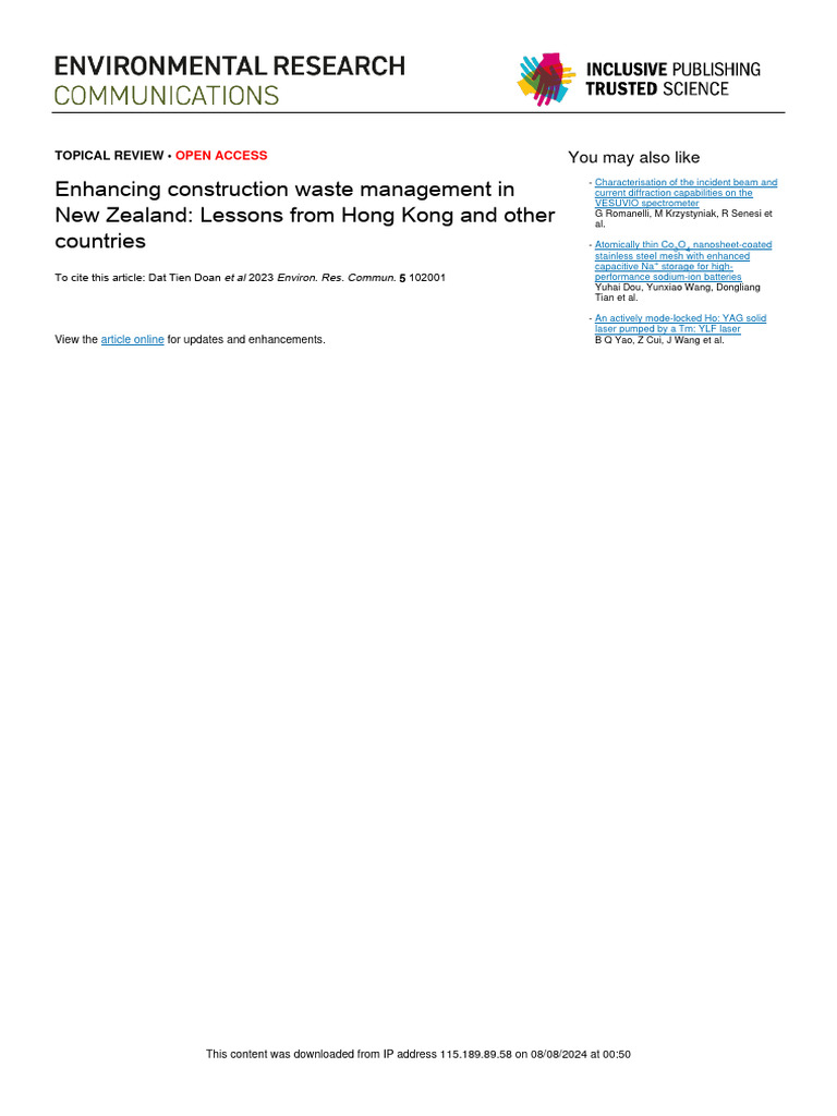 Enhancing Construction Waste Management in New Zealand | PDF | Big Data ...