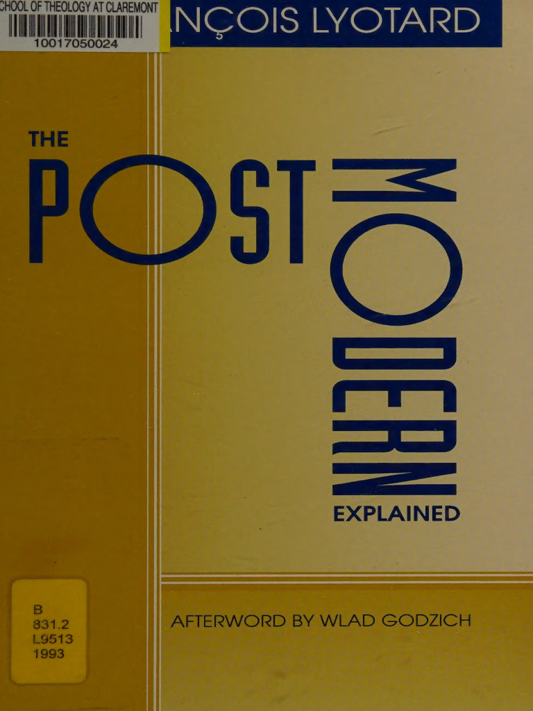 Jean-François Lyotard - The Postmodern Explained_ Correspondence 1982 ...