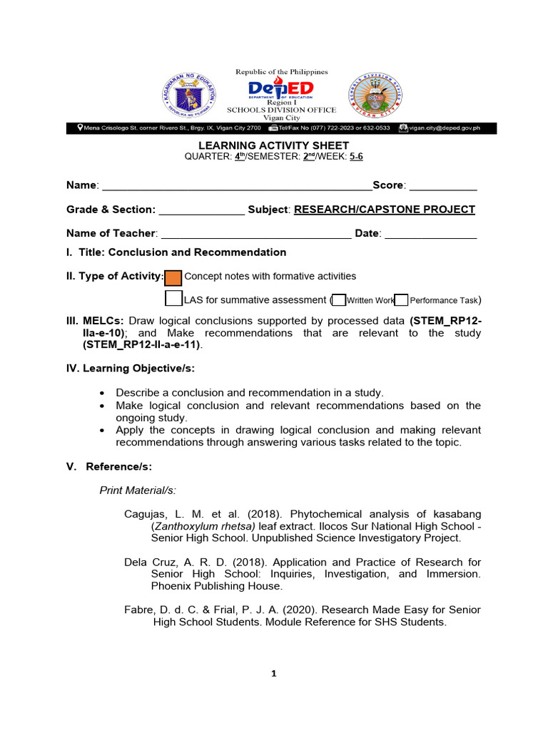 EnhancedLAS RCP 12 MELC 5-6 Week 5-6 | PDF | Inquiry | Truth