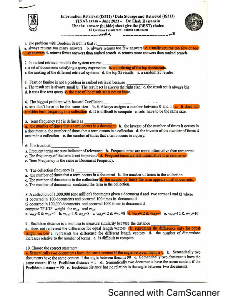 IR - 2023 Answers | PDF