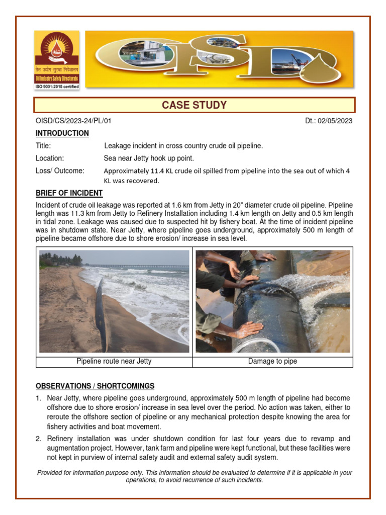 CASE STUDY - Crude Oil Leakage | PDF