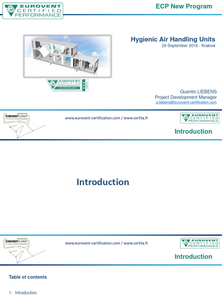 6.eurovent Summit 2016 - Rehva - HAHU PresentationQuentin | PDF ...