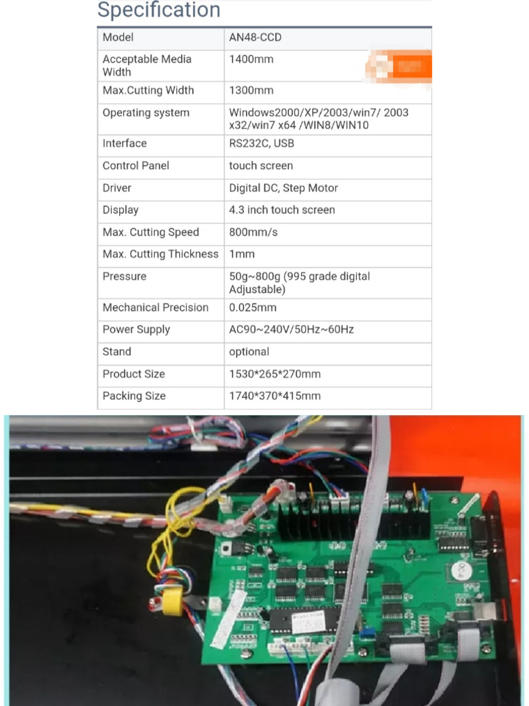 Ficha ténica Plotter Foison AN48 | PDF