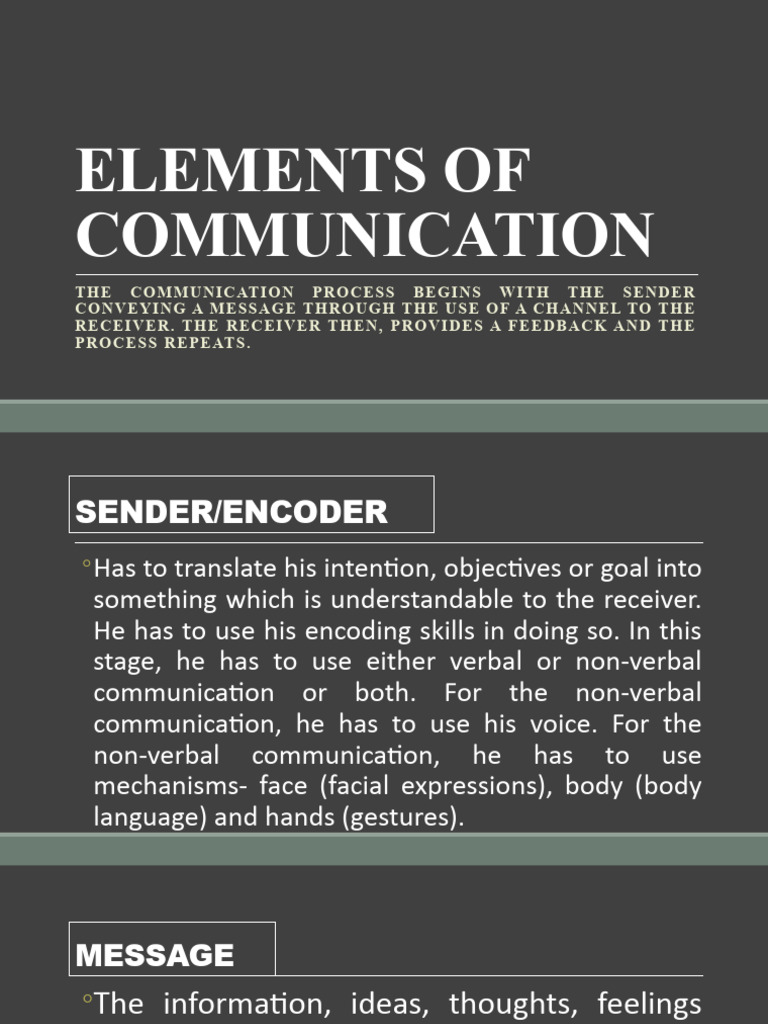 Key Elements of Effective Communication | PDF | Communication ...