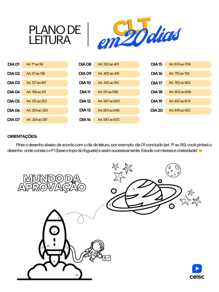 Plano de Leitura Da CLT em 20 Dias | PDF