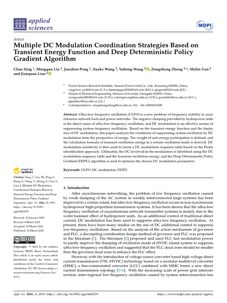 Multiple DC Modulation Coordination Strategies Bas | PDF | Control ...