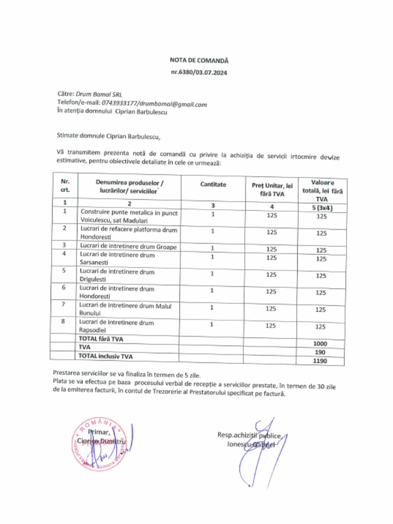 Nota de Comanda | PDF