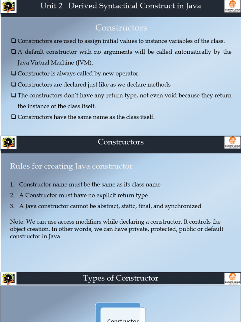 Unit-2 Java | PDF | Programming | Constructor (Object Oriented Programming)