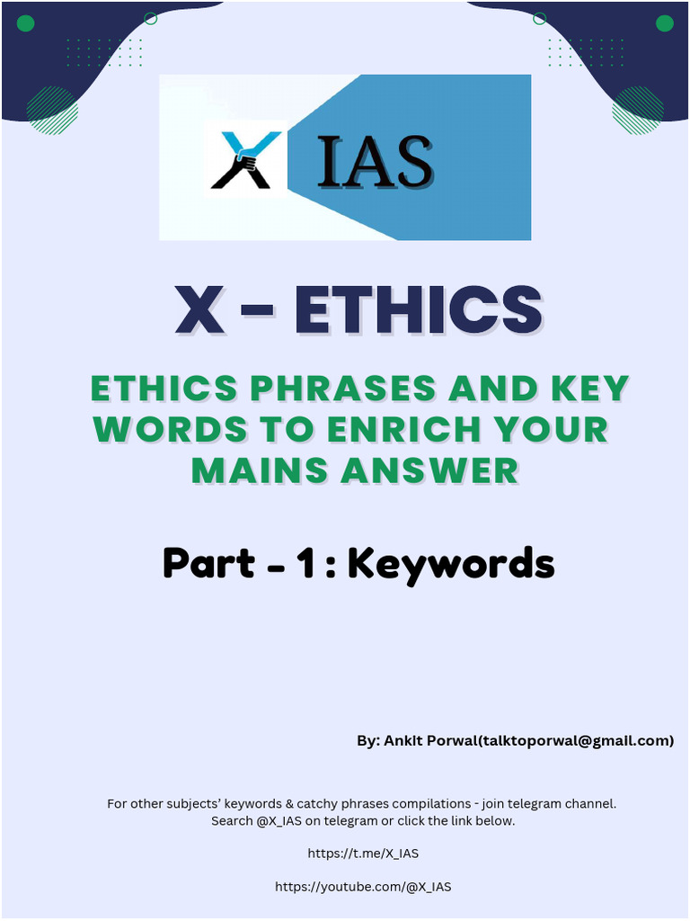Final Ethics Keywords Updated | PDF | Integrity | Leadership