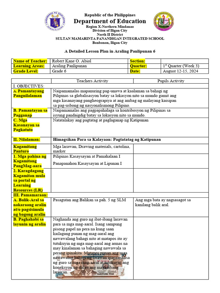Lp-Ap 6 Week 3 | PDF