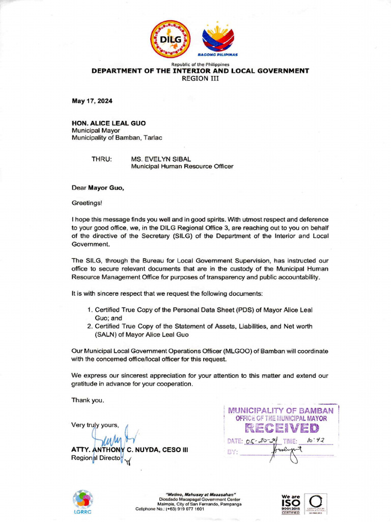 Receiving Copy of The Letter To The Lgu | PDF