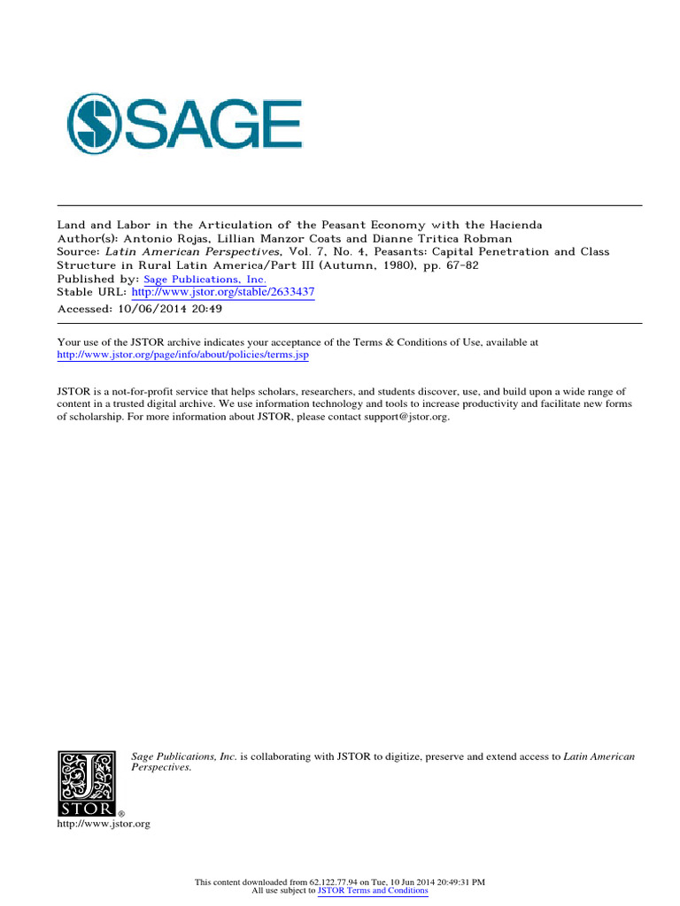 Tierra y Trabajo Articulacion Hacienda Omasuyos | PDF | Bolivia