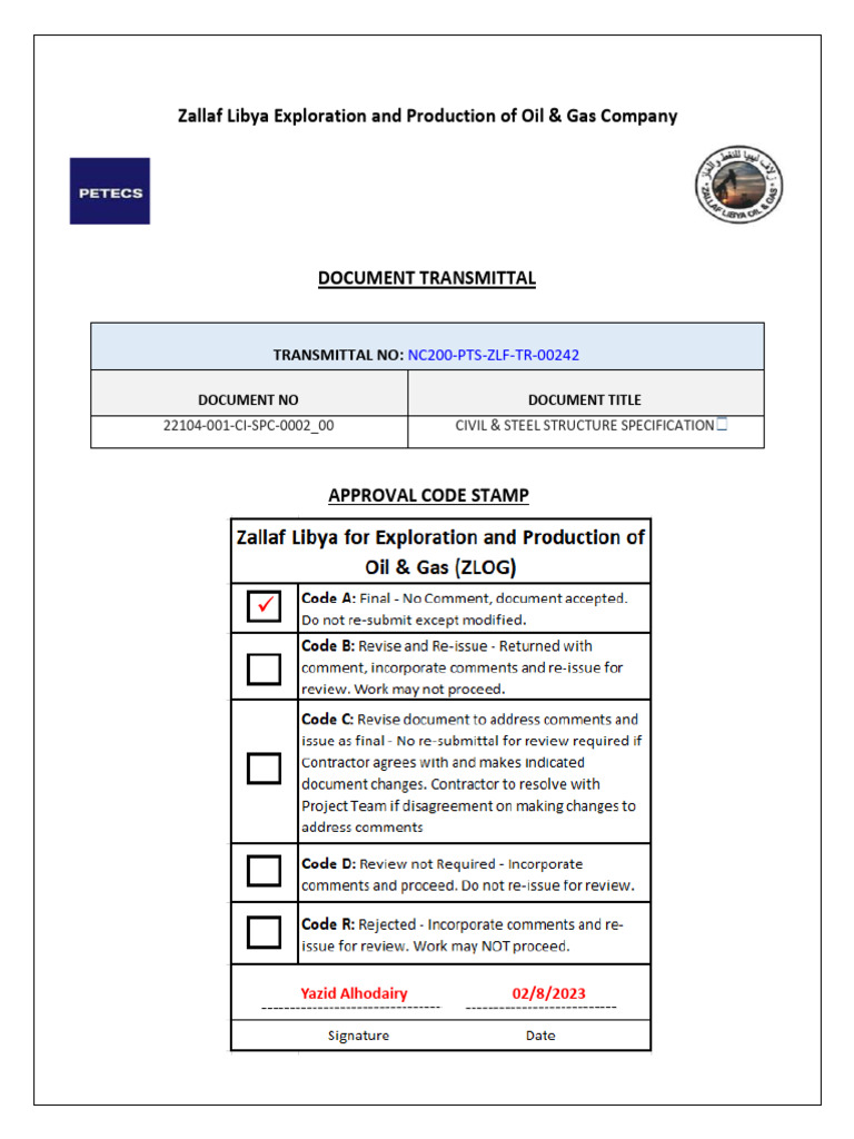 222104-001-CI-SPC-0002 - 00 Code A Stamped | PDF | Concrete | Pipe ...