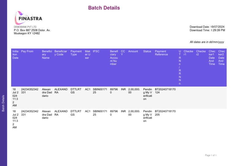230904etz5 Test File Batch Details | PDF