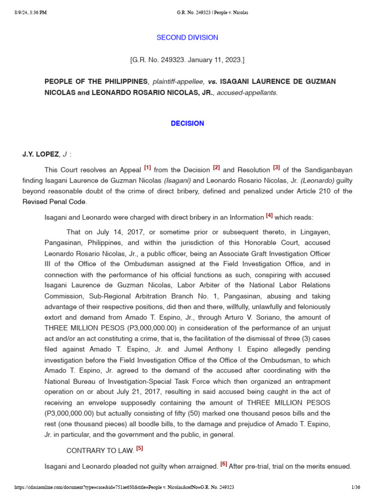 G.R. No. 249323 - People v. Nicolas | PDF | Judiciaries | Public Law