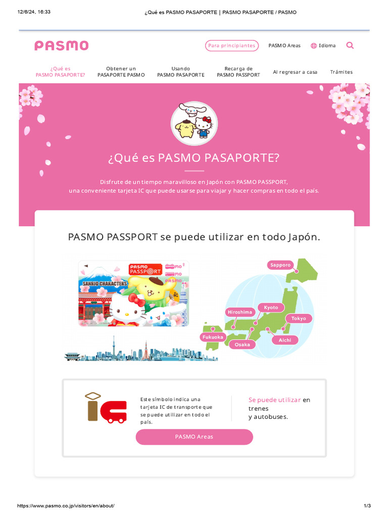 ¿Qué Es PASMO PASAPORTE PASMO PASAPORTE - PASMO | PDF | Transporte