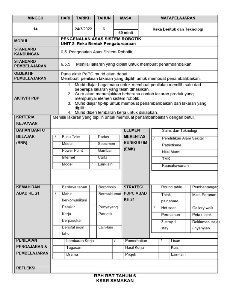 RBT Tahun 6 2022 m14 | PDF