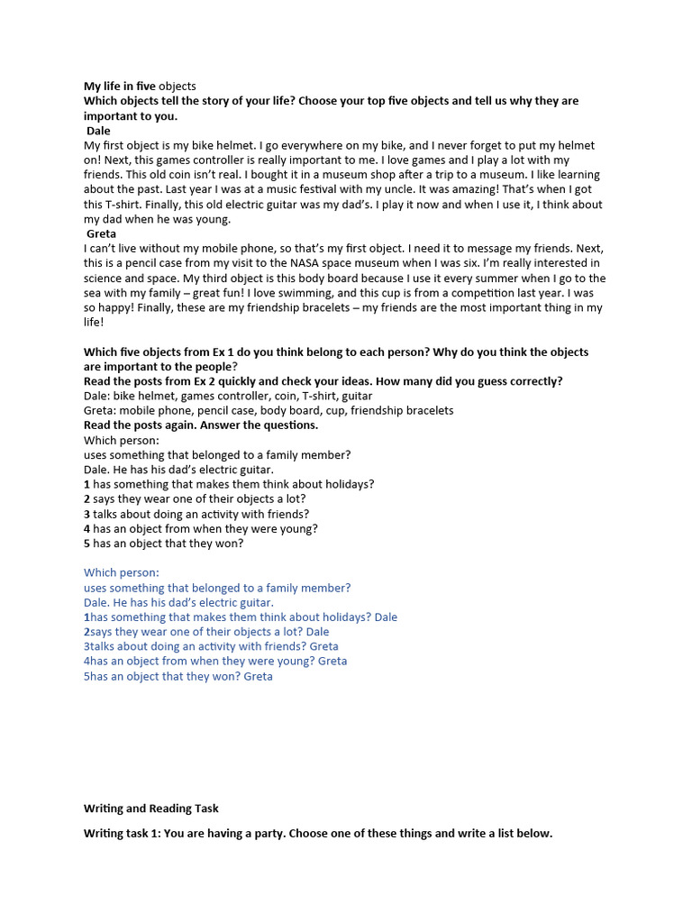 Writing and Reading Task For Hazel | PDF | Social Science | Mystery ...
