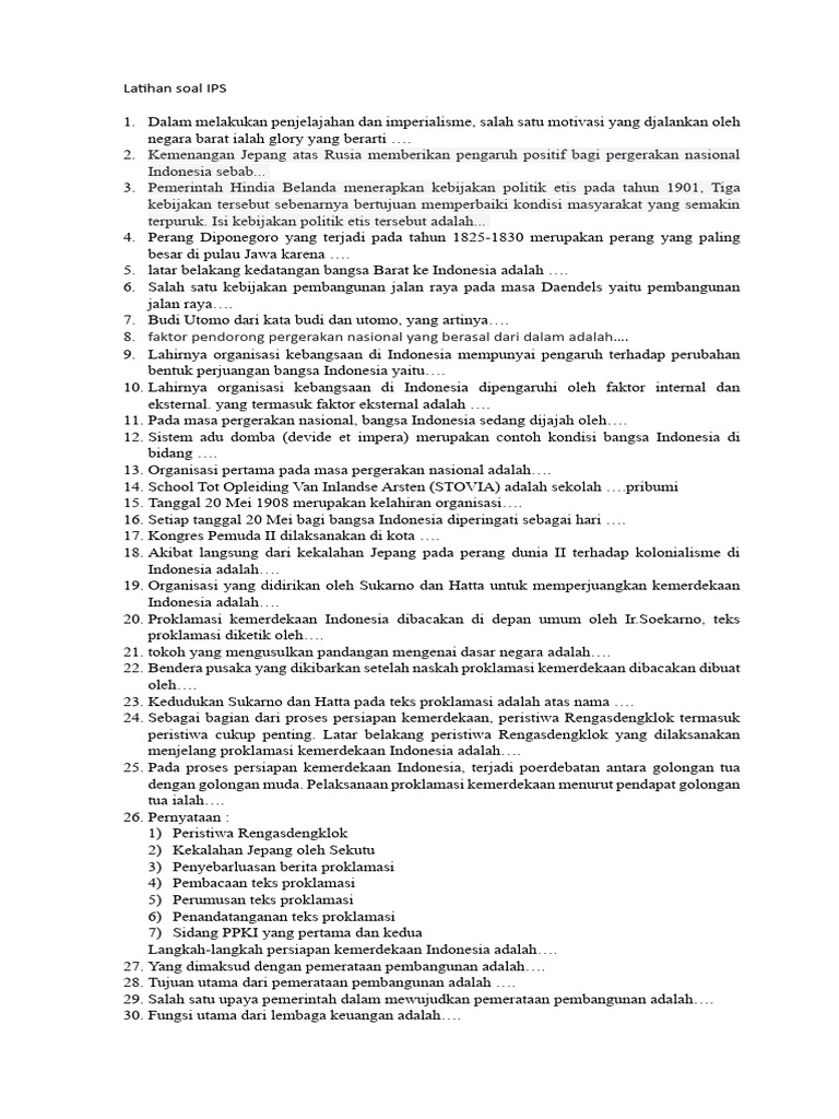 Latihan Soal IPS 8.3 | PDF | Politik