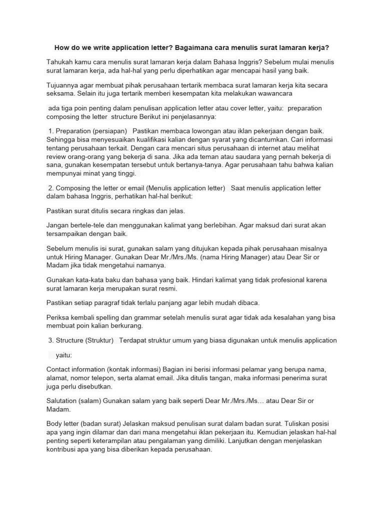 How Do We Write Application Letter | PDF