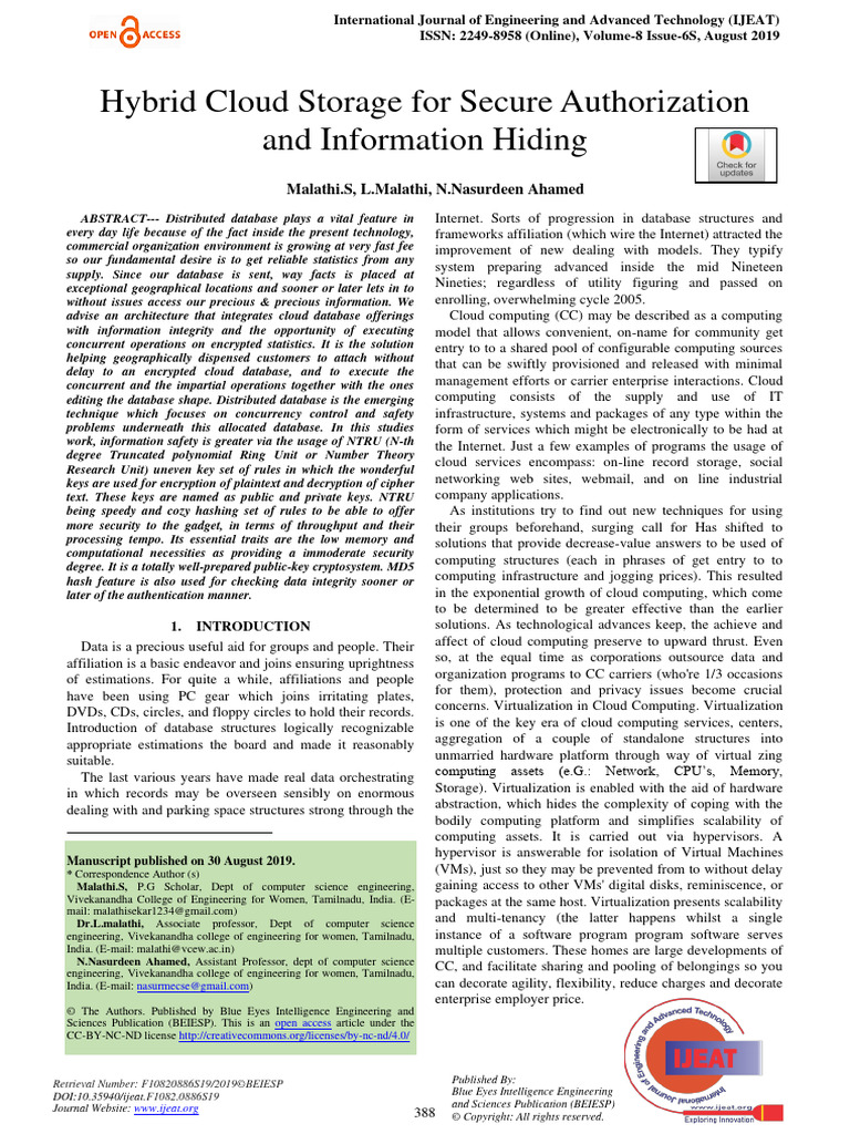 3 HybridCloudComputing F10820886S19 | PDF | Cloud Computing | Encryption