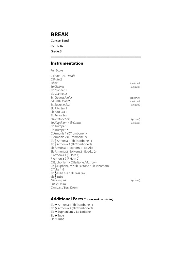 BREAK - Score | PDF