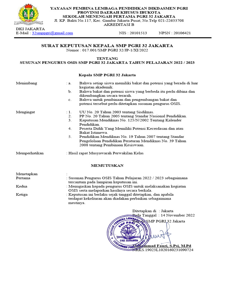 SK Osis 2022 - 2023 | PDF
