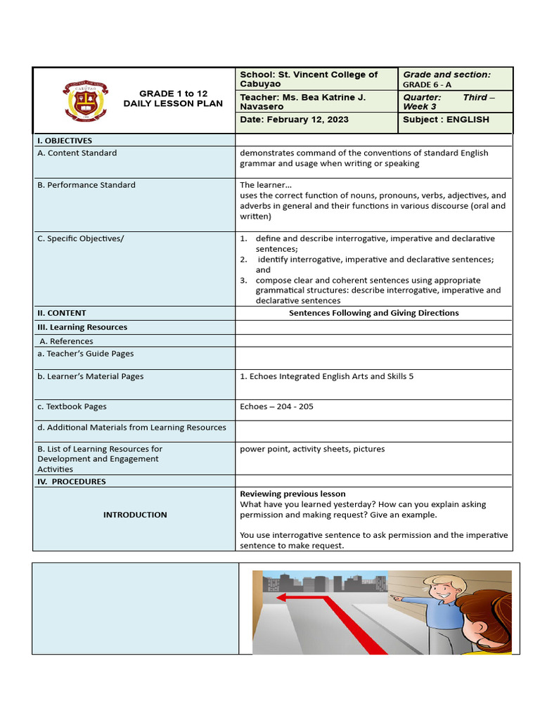 Navasero LP English6 q3 Week 3 Feb 12 | PDF | English Language | Question