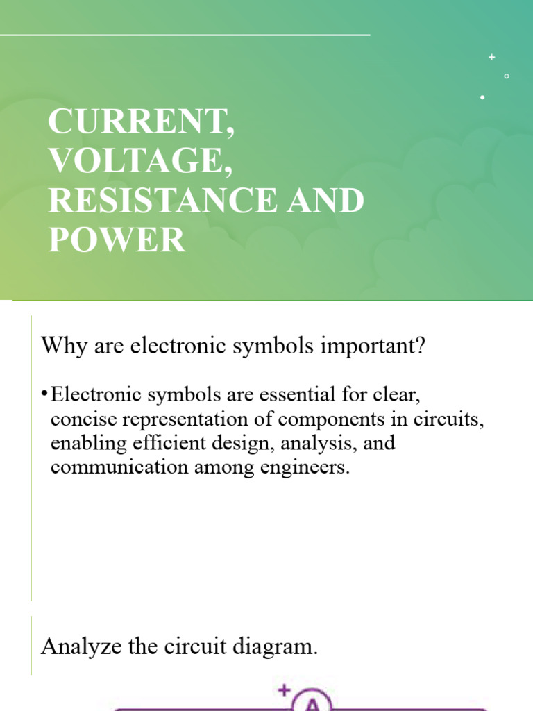 Electronic Q1Week 2 Current Voltage Resistance and Power | PDF | Series ...