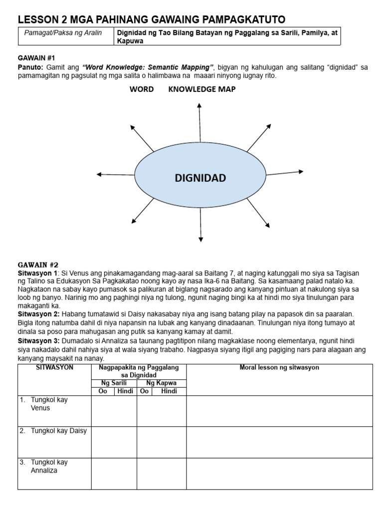 Activity 2 Dignidad | PDF